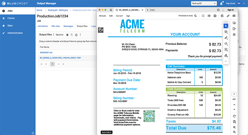 BlueCrest | Output Manager Mail Production Software